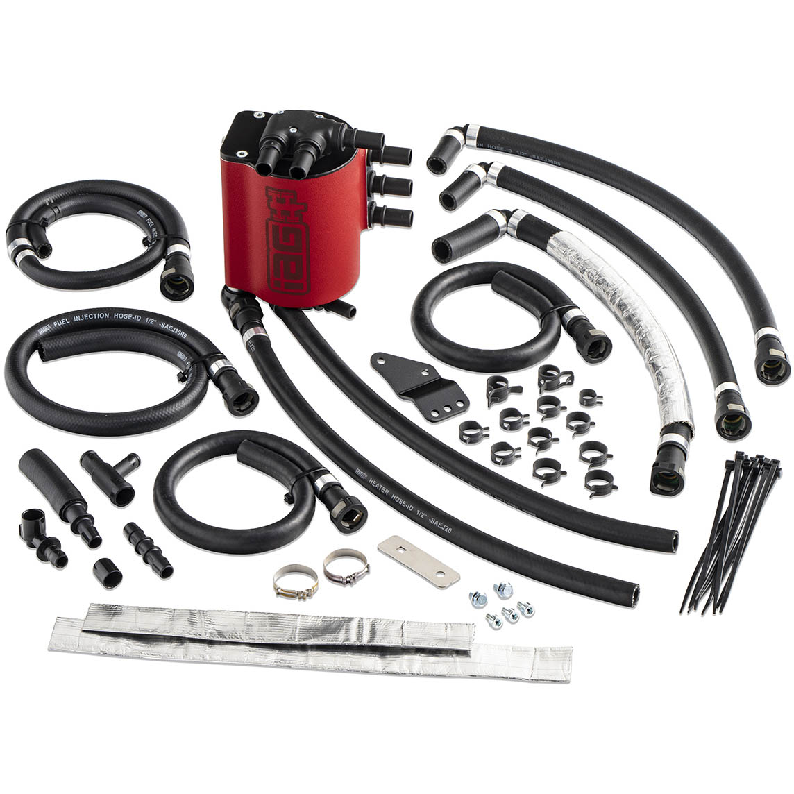 IAG v3 Street Series Air/Oil Separator Kit (Wrinkle Red), '08-'14 WRX ...