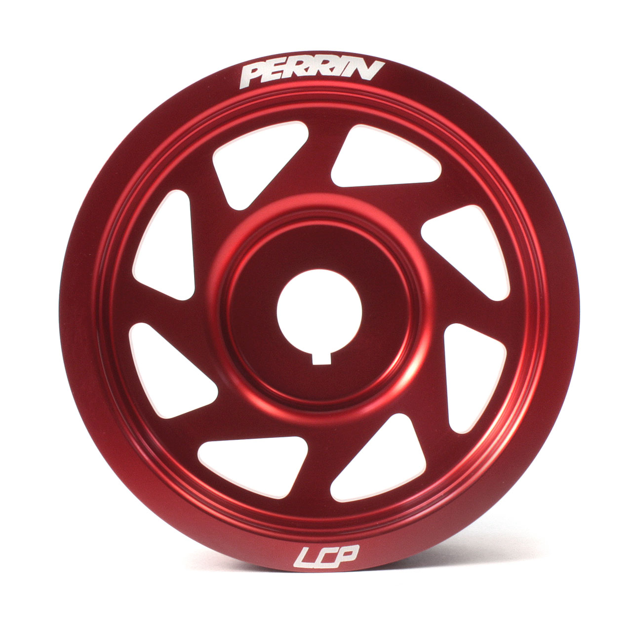 Perrin Lightened Crank Pulley (Red), 2002-2014 WRX & 2004-2021 STi
